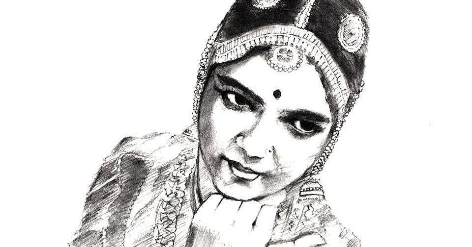 తెలుగు వెలుగు: రుక్మిణి అరుండేల్ - Pencil drawing