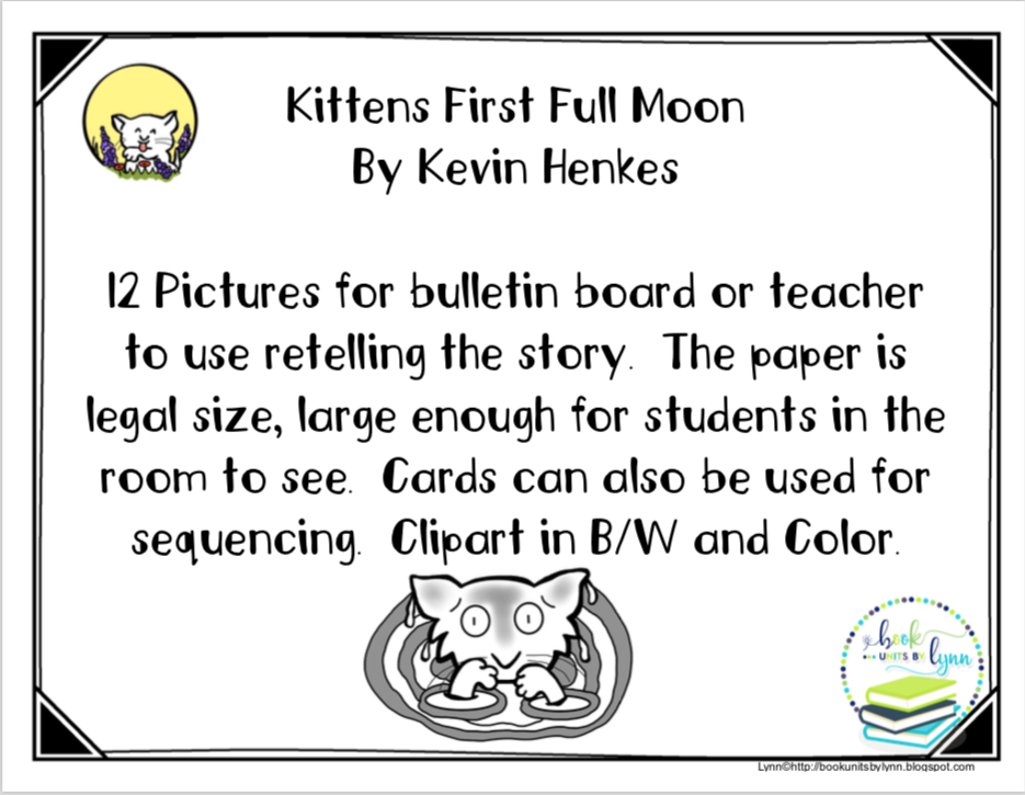 KITTENS FIRST FULL MOON BULLETIN BOARD ~ Book Units by Lynn