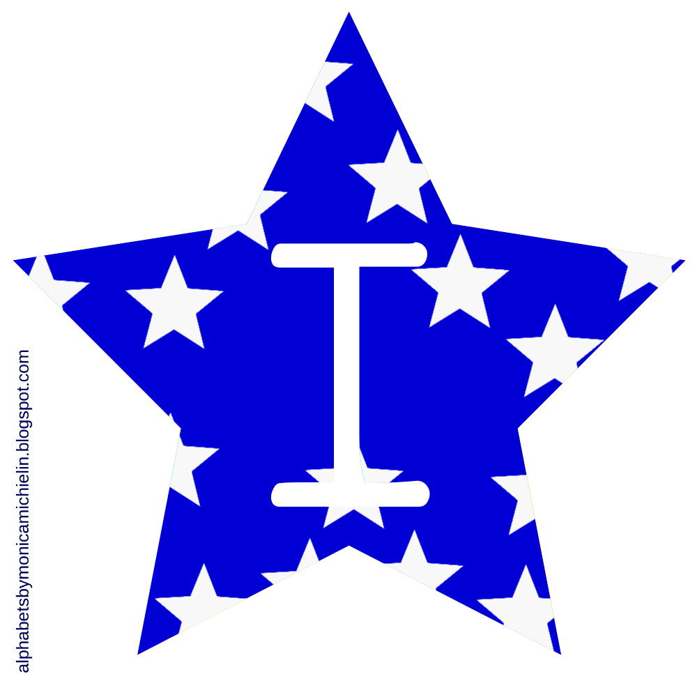 Free Alphabets: BLUE STAR ALPHABET