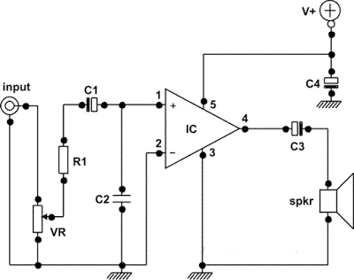 Rangkaian Amplifier Sederhana 5 Watt - Majalah Elektronika