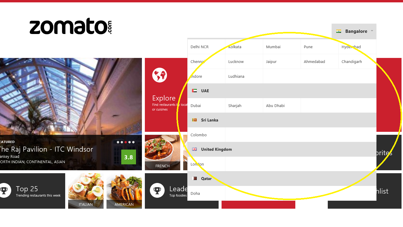 Archita's Blog: Review : Zomato App for Windows 8