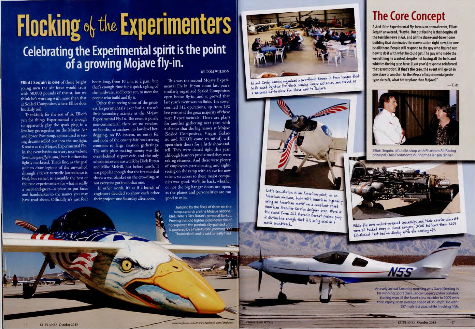 Wasabi Air Racing: Kitplanes article about the Mojave Experimental Fly-in