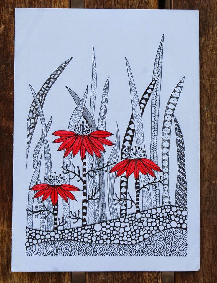 Zentangle flowers - Bilder Land