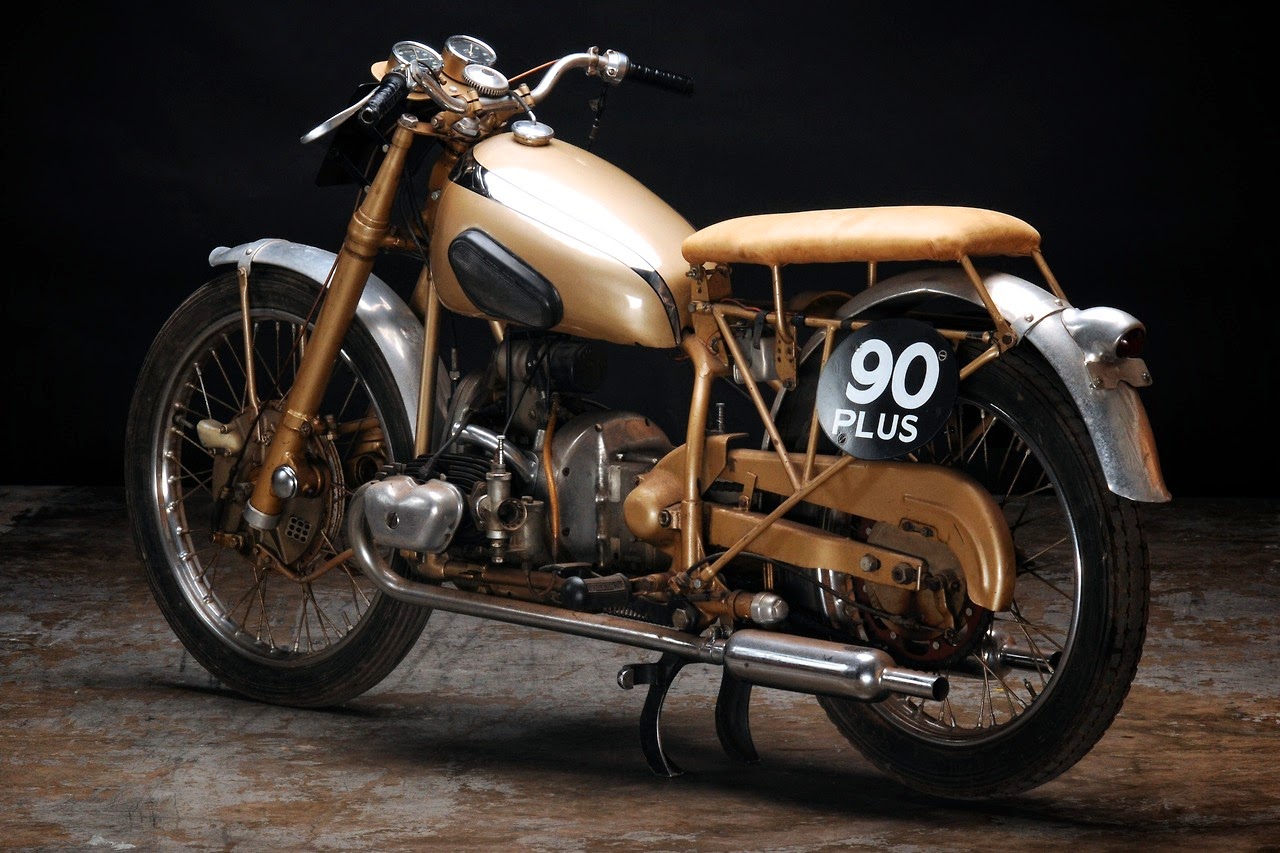 biker excalibur II: 1950 Douglas 90 Plus racer by Revival cycles