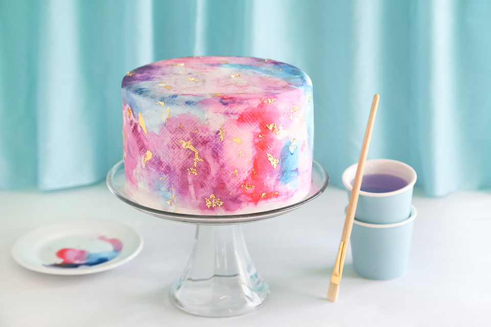 Watercolor Graffiti Chocolate Cake | Sprinkle Bakes