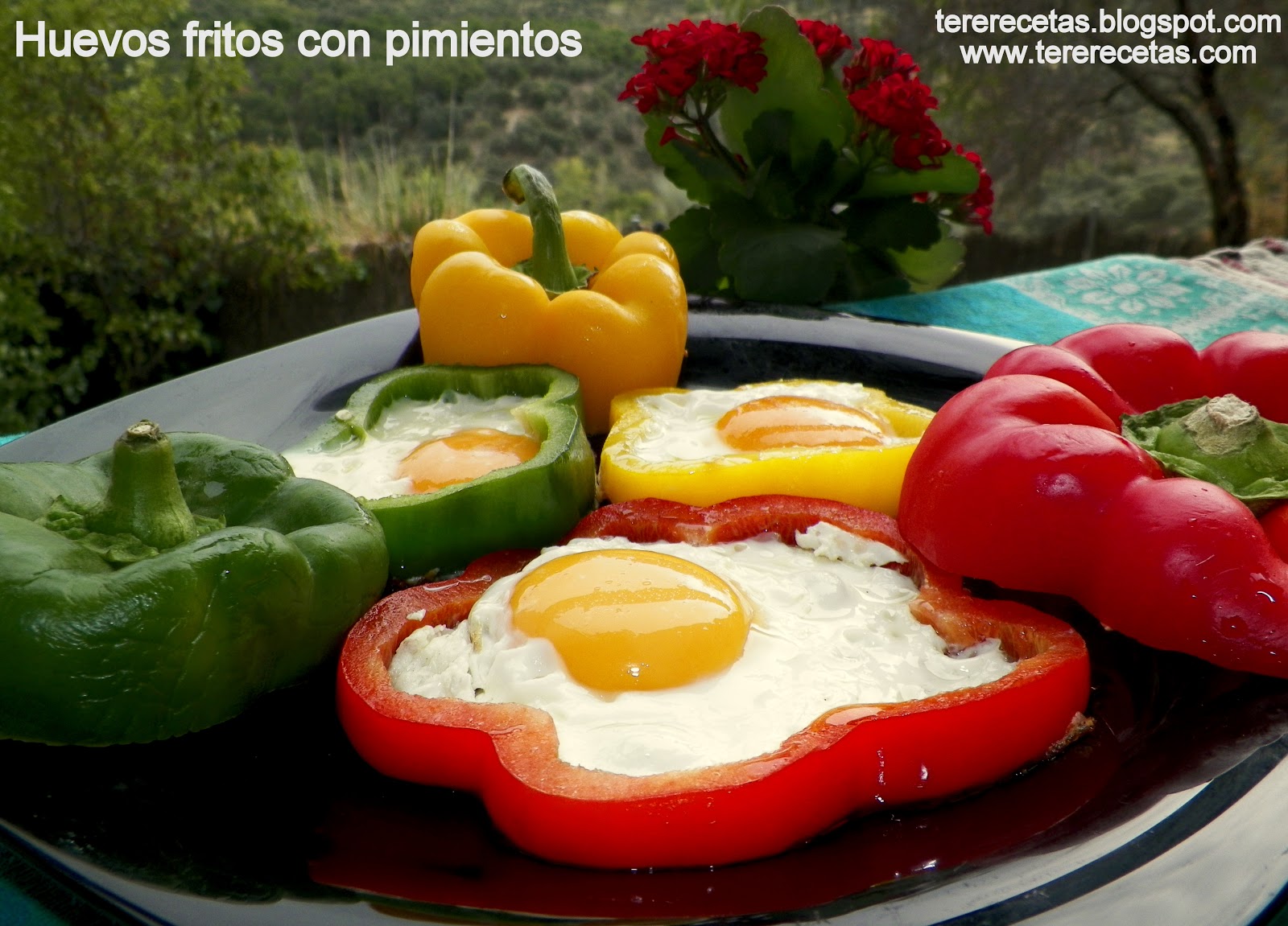 Huevos fritos con pimientos - Las Recetas de Tere