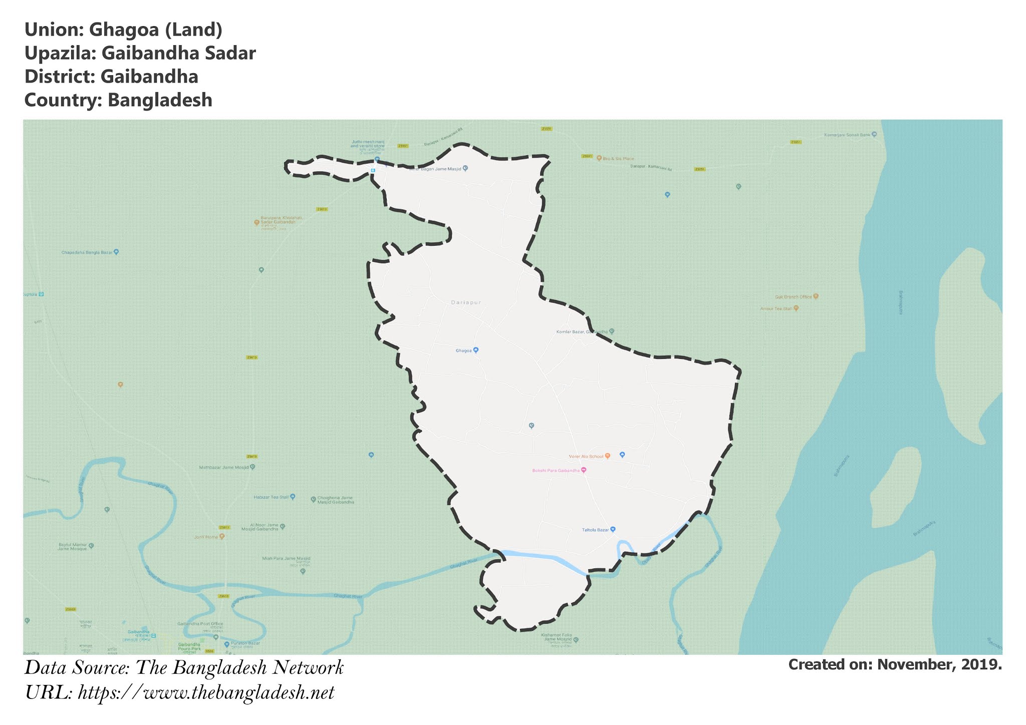 Ghagoa Union, Gaibandha