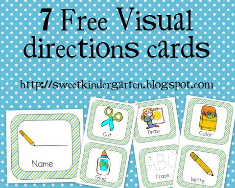 Sweet Kindergarten: *Free* Visual Direction Cards