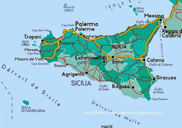 Mappa di Sicilia Regionale | Italia Mappa Regionale