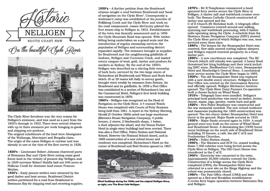 What's new at Nelligen?: Nelligen - who knows where the name came from?