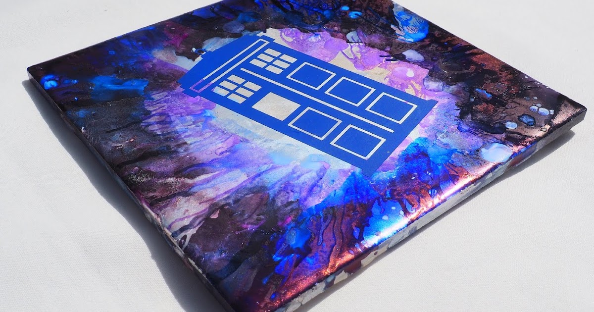 Alcohol Ink Galaxy Tile