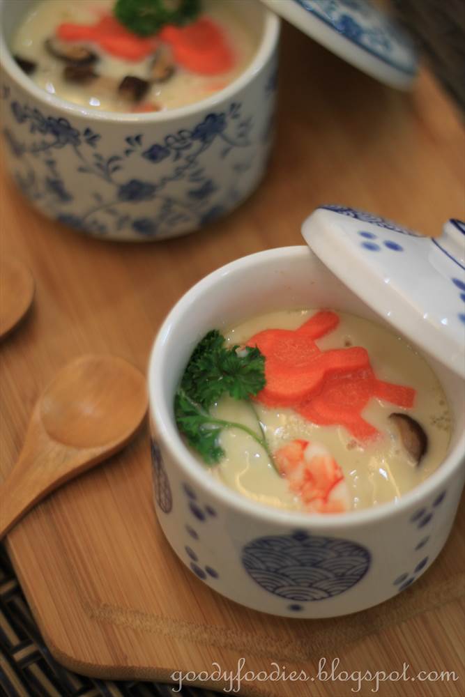 GoodyFoodies: Recipe: Japanese Chawanmushi with Prawn, Scallop & Crabsticks