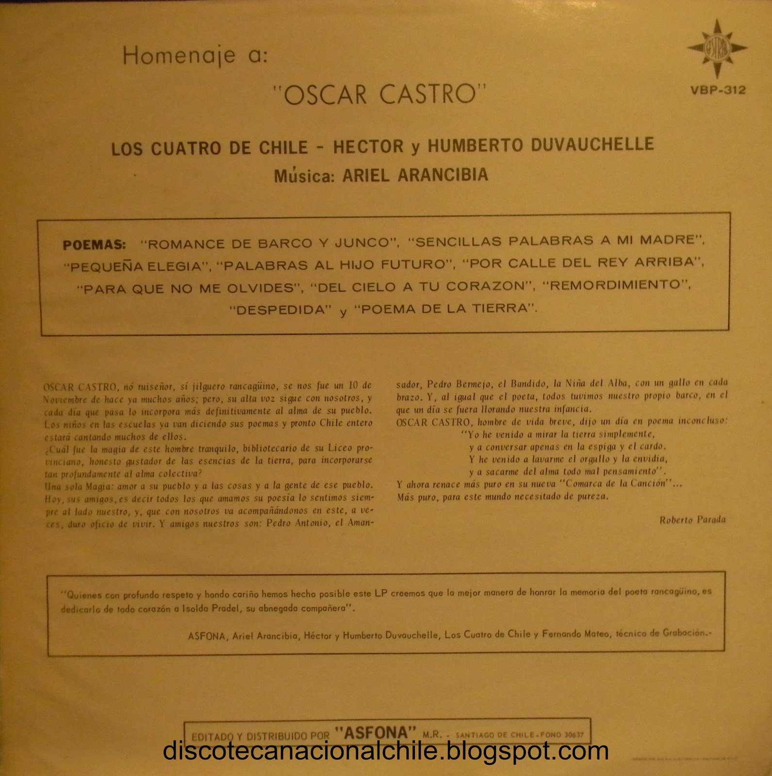 Discoteca Nacional Chile: Los Cuatro de Chile - Hector y Humberto ...