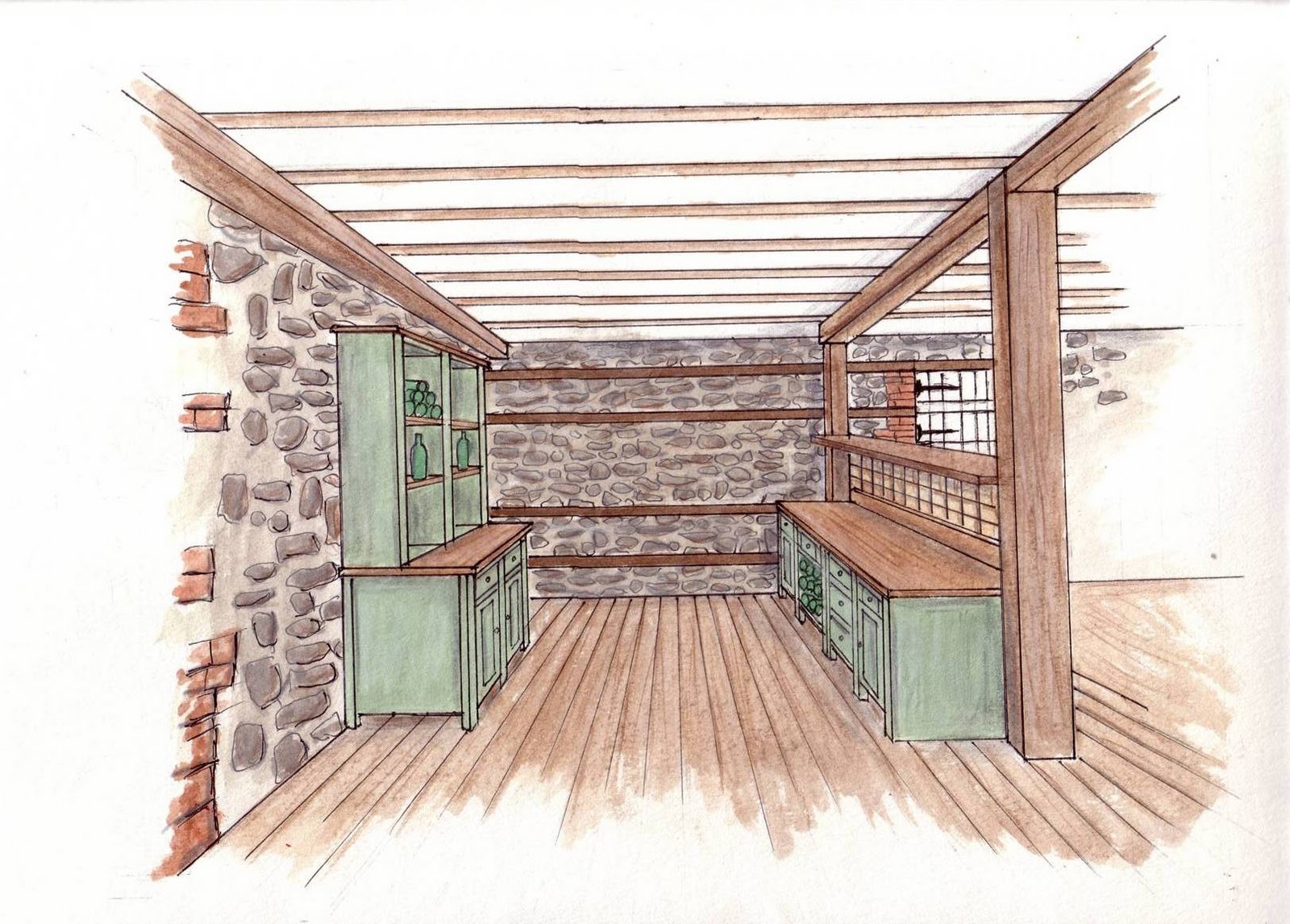 Just Milling Around: Conceptual drawings - Kitchen/Bar