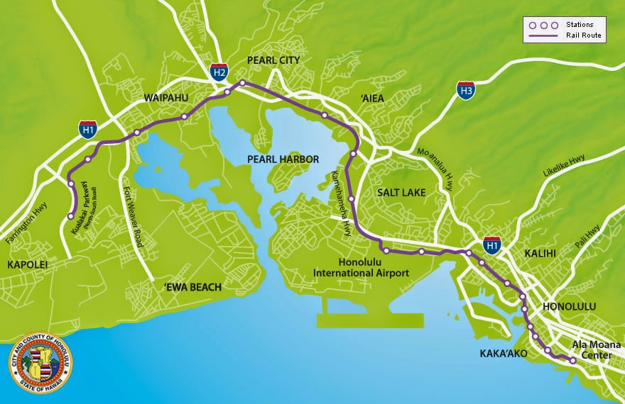Honolulu rail route map - bicycleasse