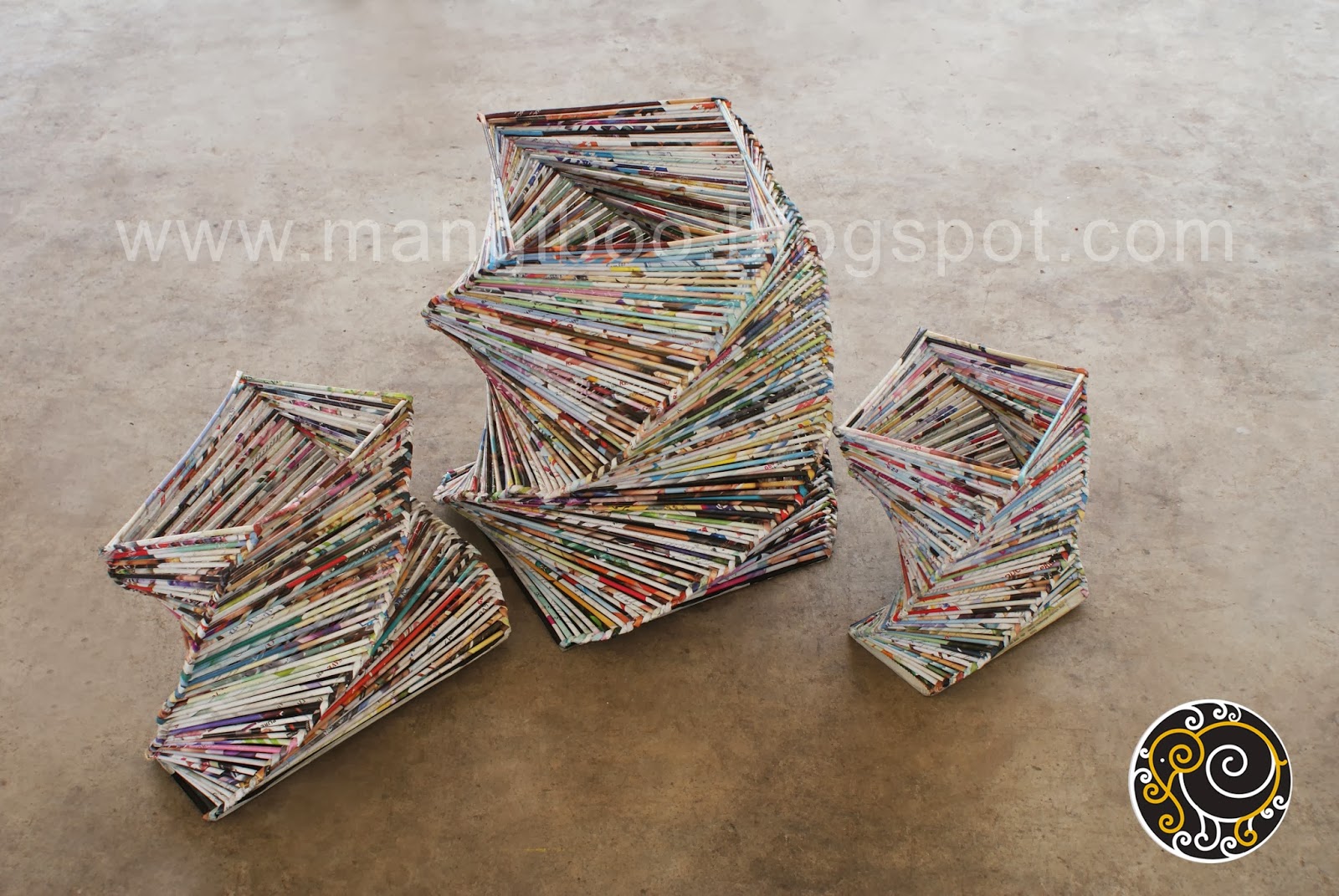 manga's: PAPER WORK - HANDMADE WEST PAPER BASKET