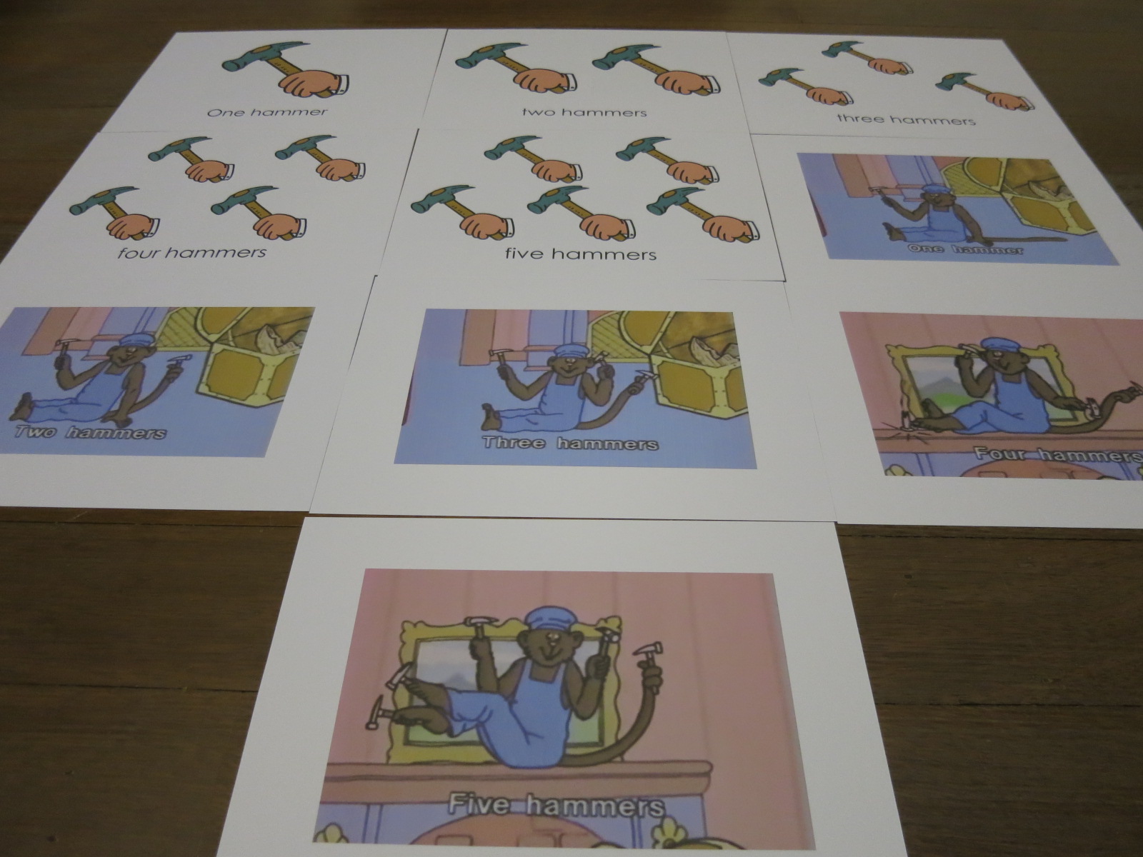 瑜玲育儿经 (Elaine Teh): Johnny works with one hammer（童谣+游戏+闪卡）