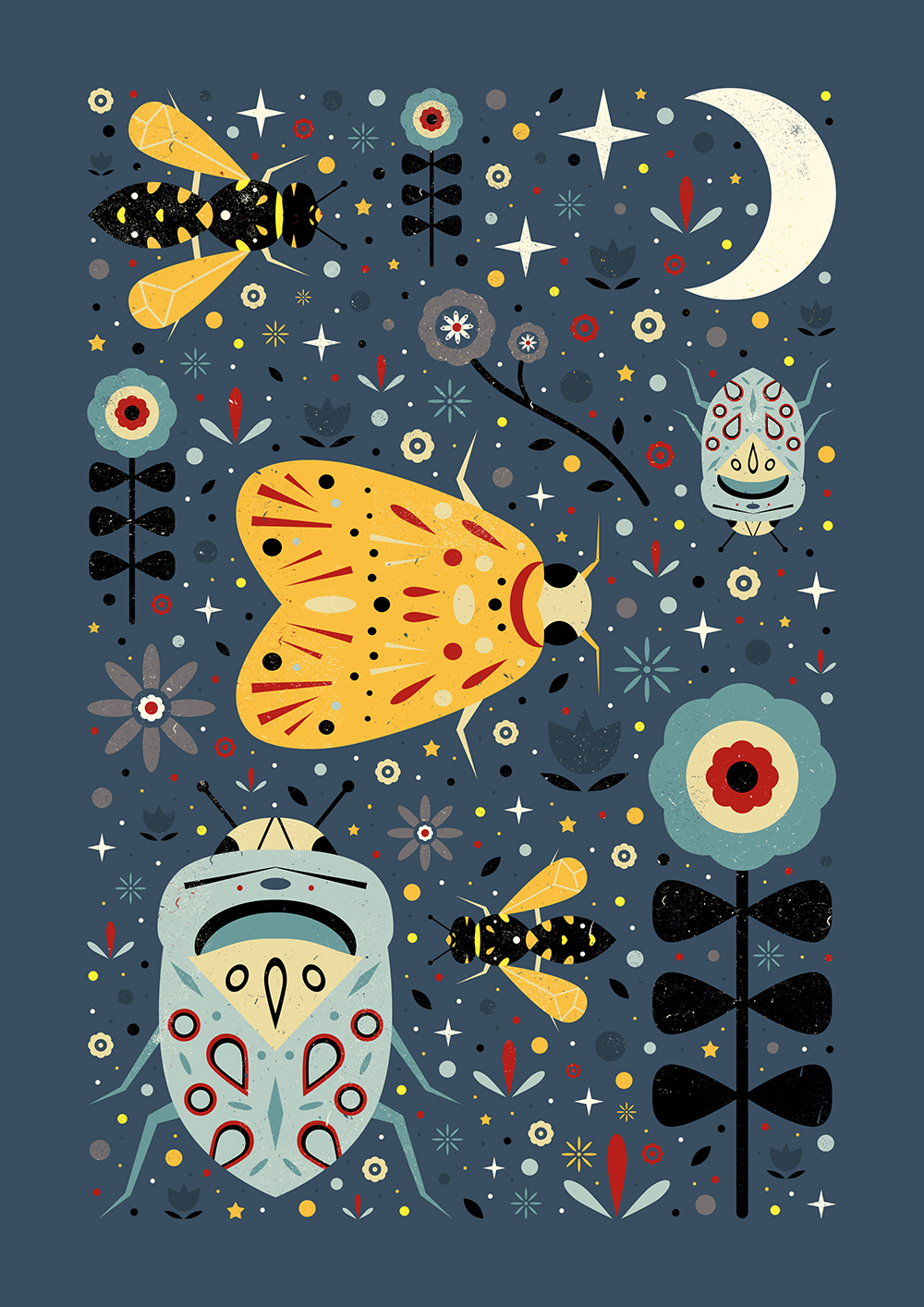 Carly Watts Art & Illustration: Midnight Bugs