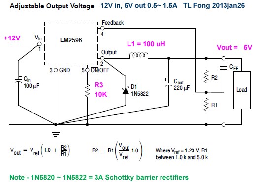 FongEye: Power Supply - LM2596 Design (inductor value)