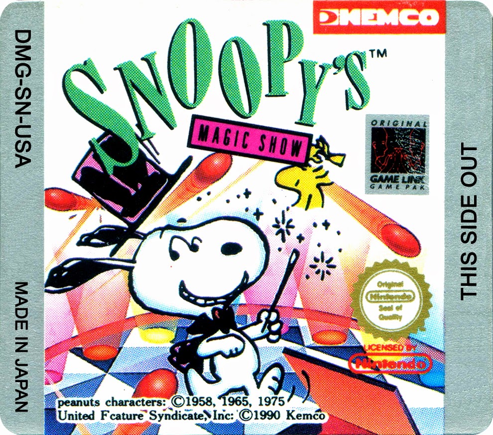 Solo una partida mas: Snoopy´s magic show Game boy cassette cover and ...