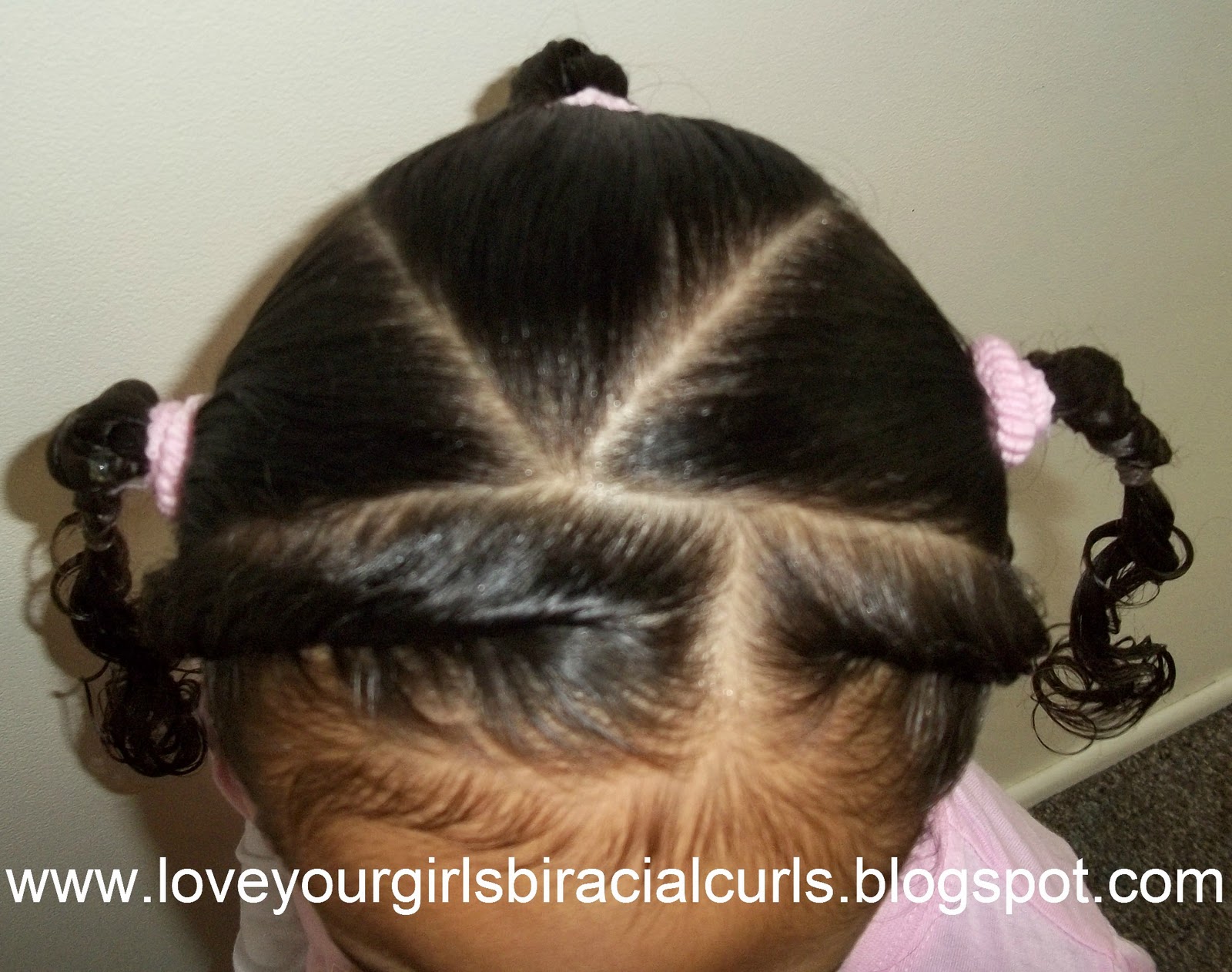 Love Your Girls Biracial Curls: Slide Braid's, 3 Triangle Parted Pony ...