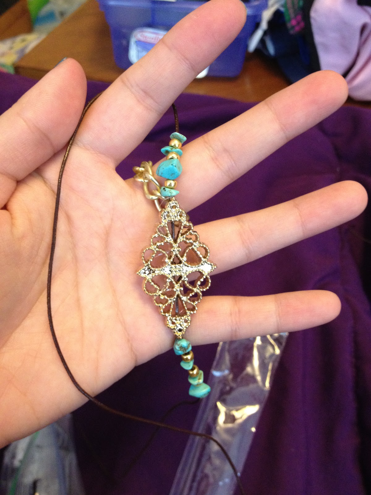 Eat, Breathe, Create. Repeat Daily.: DIY Gold and Turquoise Handpiece