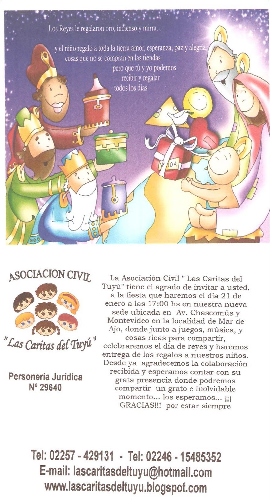 " LAS CARITAS DEL TUYÚ ": esta es la tarjeta de invitacion a la fiesta ...