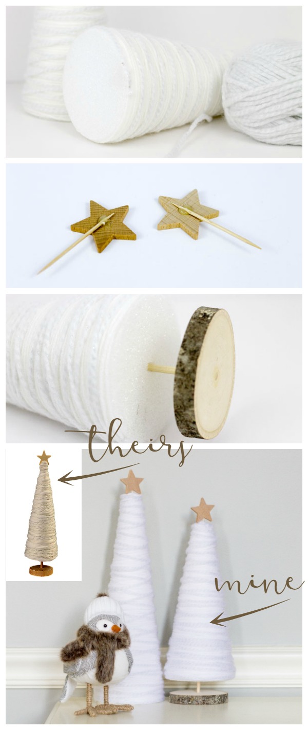 DIY Winter Yarn Trees | The Inspired Hive