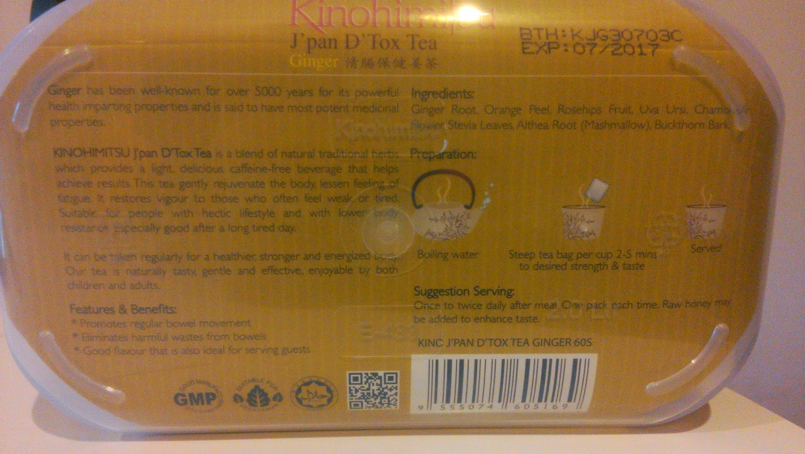 Review| Kinohimitsu J'pan D'Tox Tea- Ginger - Dome · D-TTO