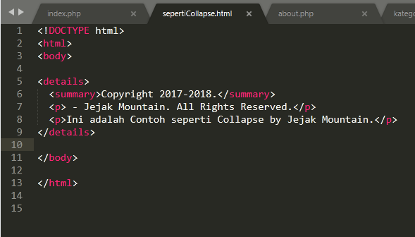 Membuat Cloning Collapse di HTML - Jejak Mountain