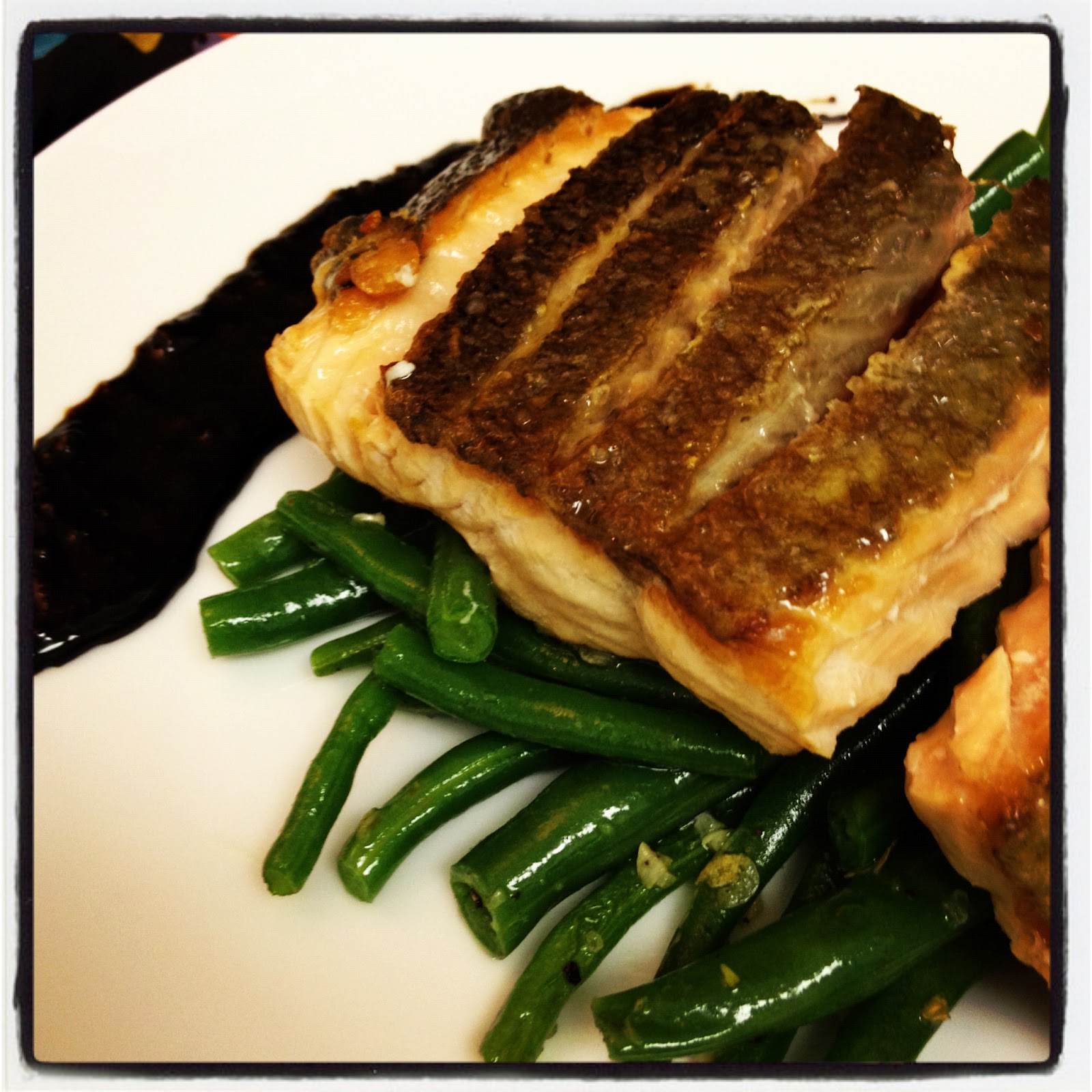 crispy salmon with balsamic reduction | city lights