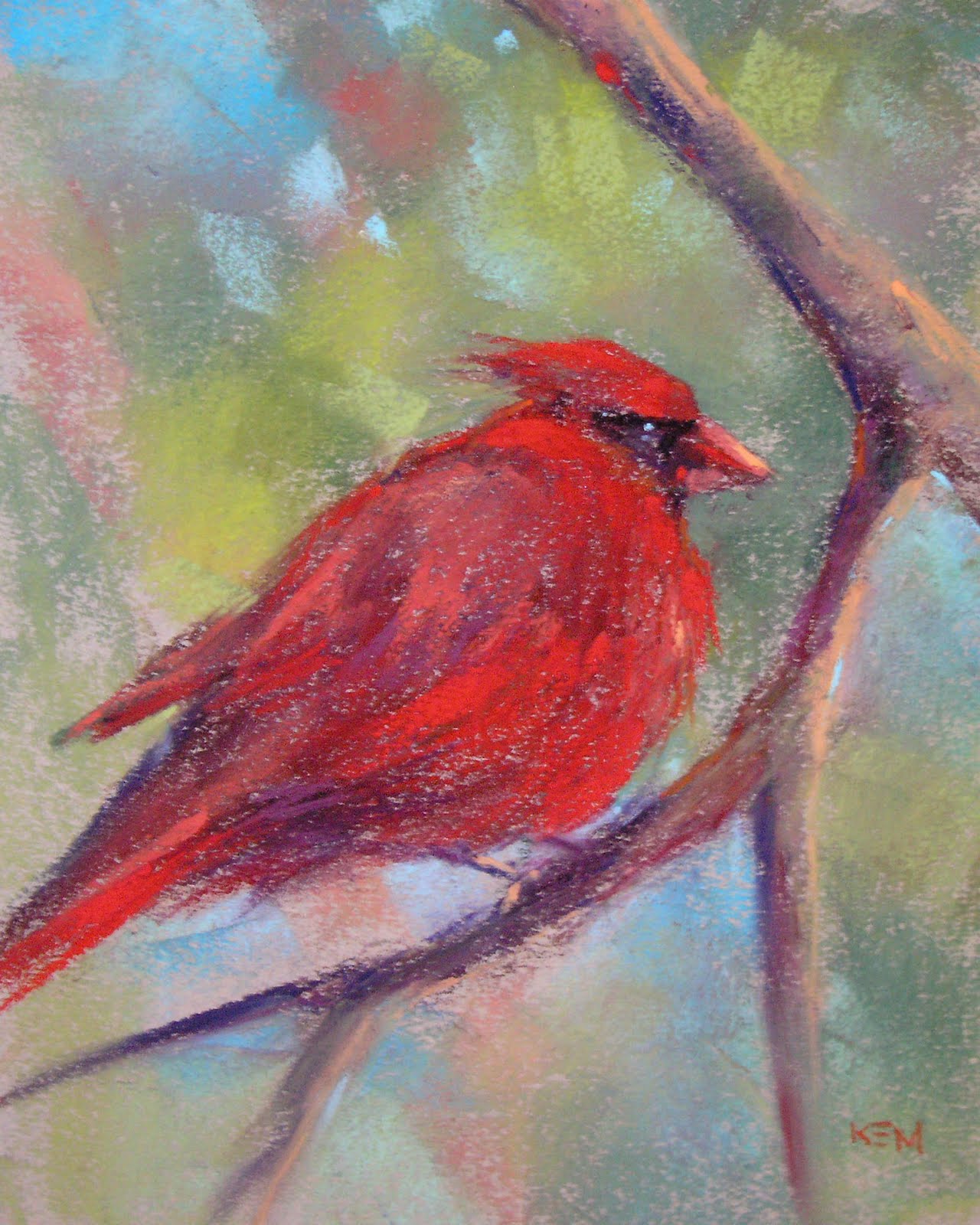 Painting My World: Cardinal Pastel Study 8x10