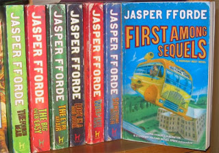 Eight Bookcases: The Thursday Next Series, by Jasper Fforde