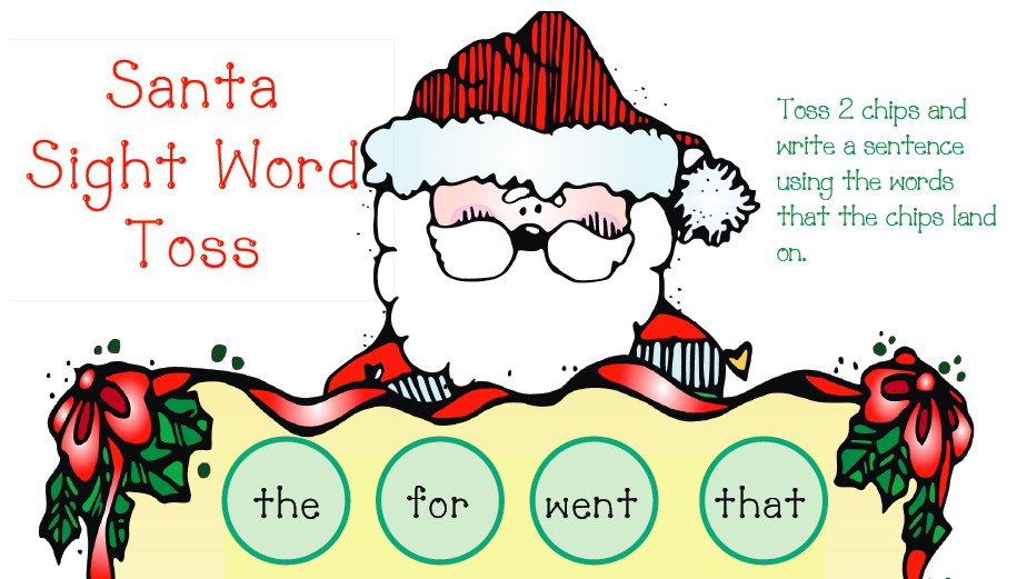 1st Grade Learning Stars: Santa Sight Word Toss