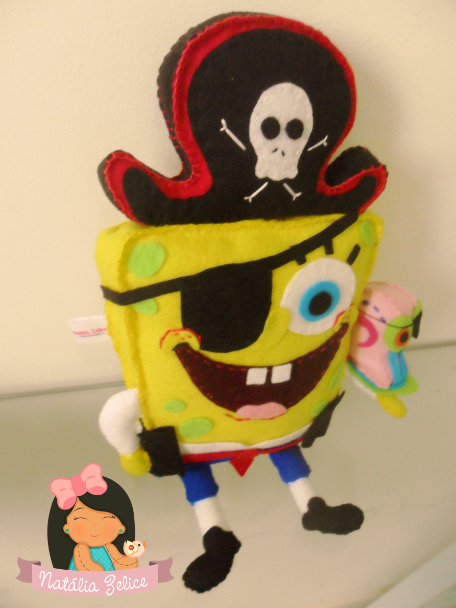 Natália Zelice Artes Em Feltro Bob Esponja Pirata