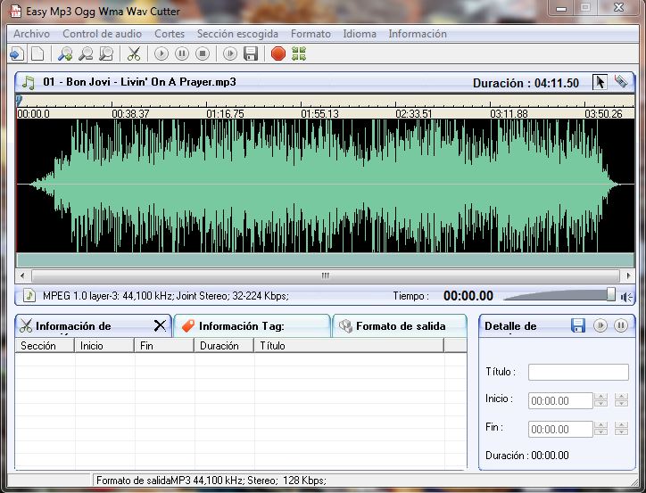 Relatos para todos.: Tutorial. Cortar canción con Easy Audio Cutter.