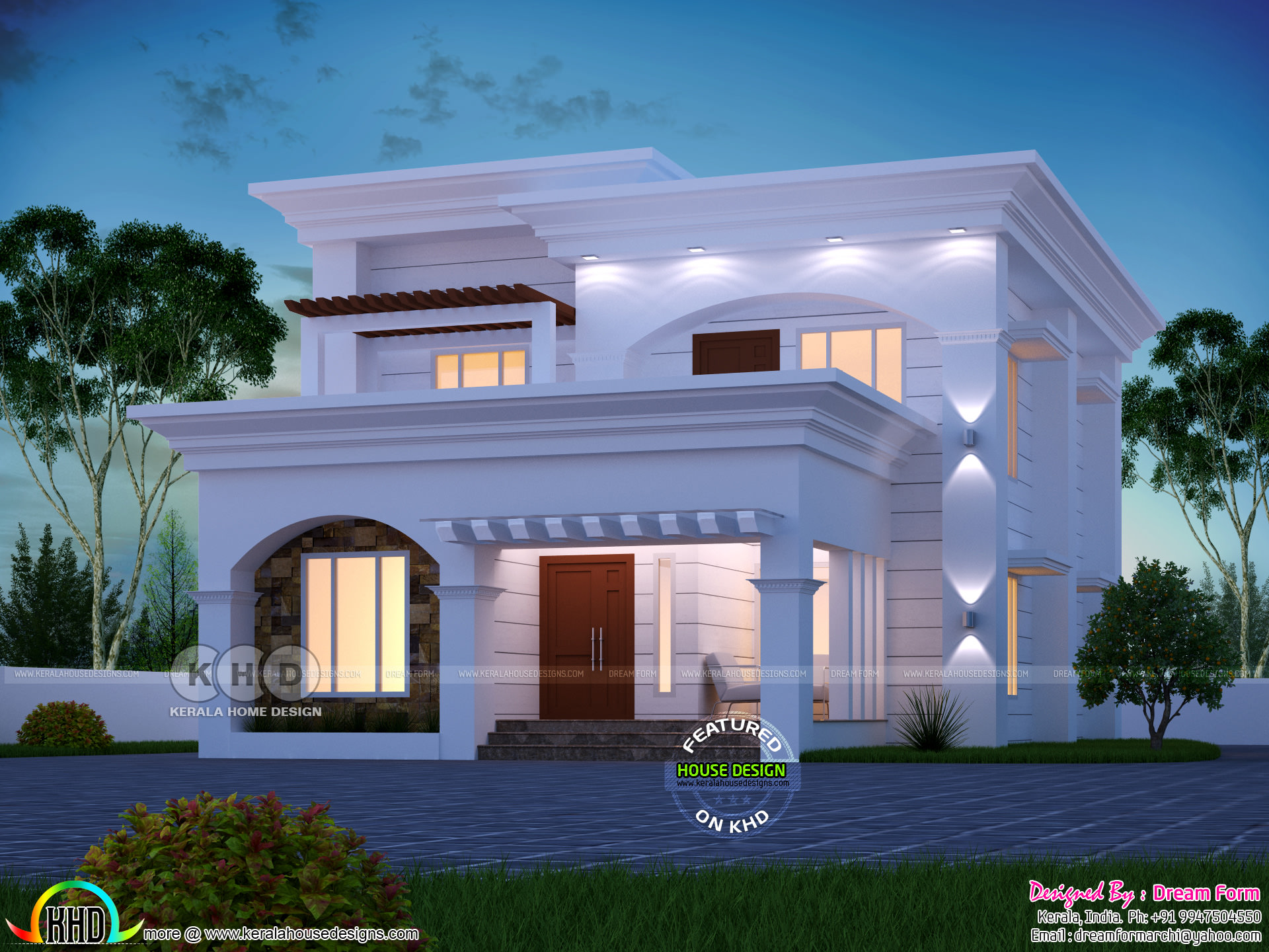 Elegant and beautiful flat roof modern home - Kerala Home Design and ...