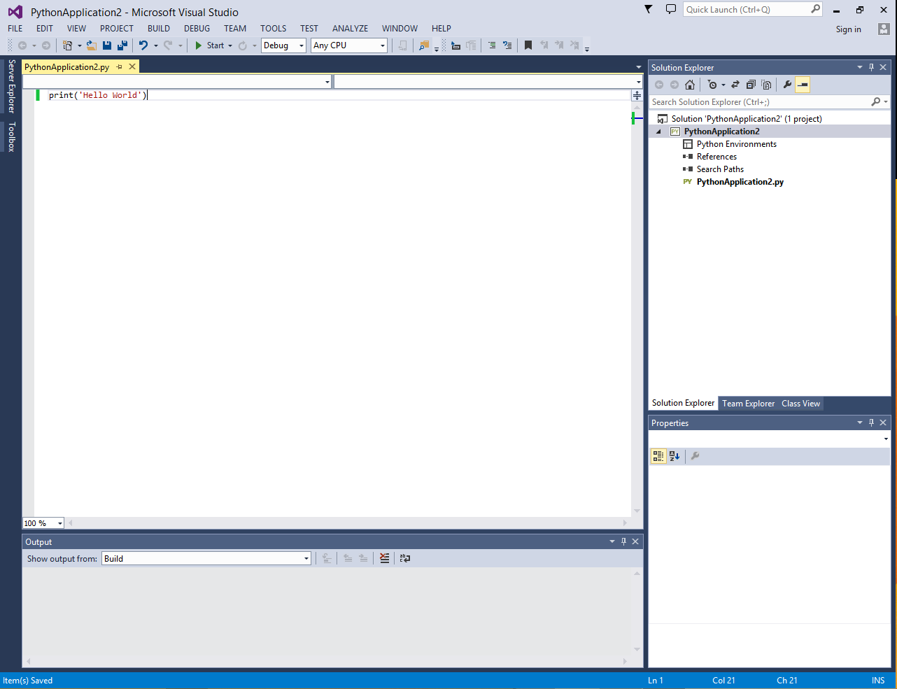 เขียน Python ด้วย Visual Studio Community 2013 ~ Python 3