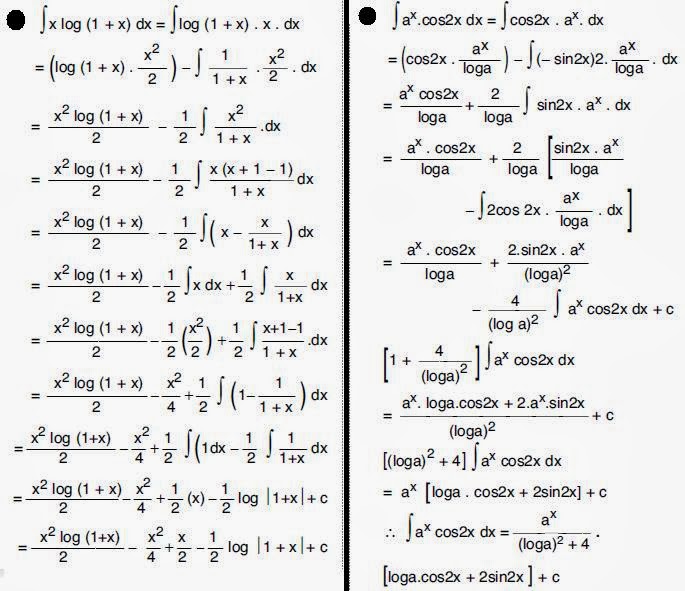 Senior Inter Mathematics 2B Integration Important Questions