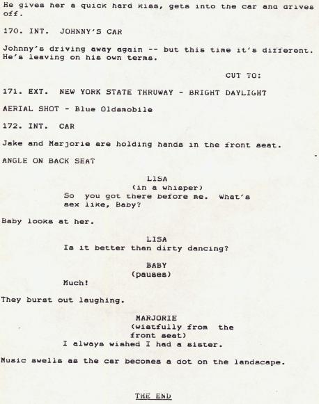 Dirty Dancing Analysis: The July 1986 Script -- 16