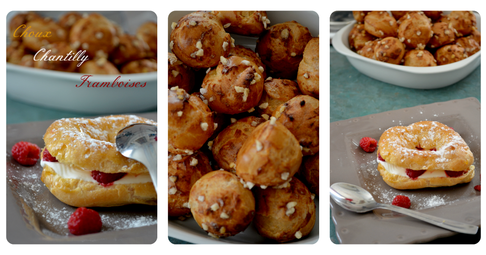 Choux à la Chantilly et aux Framboises