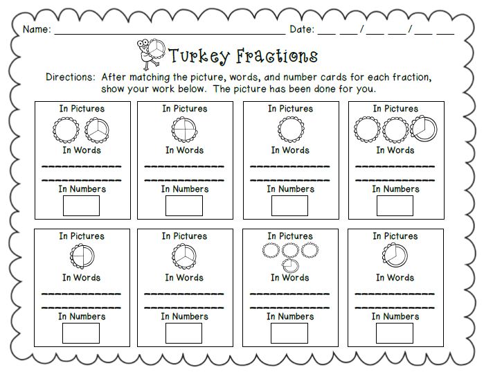Turkey Fractions - Center Game | Classroom Freebies | Bloglovin’