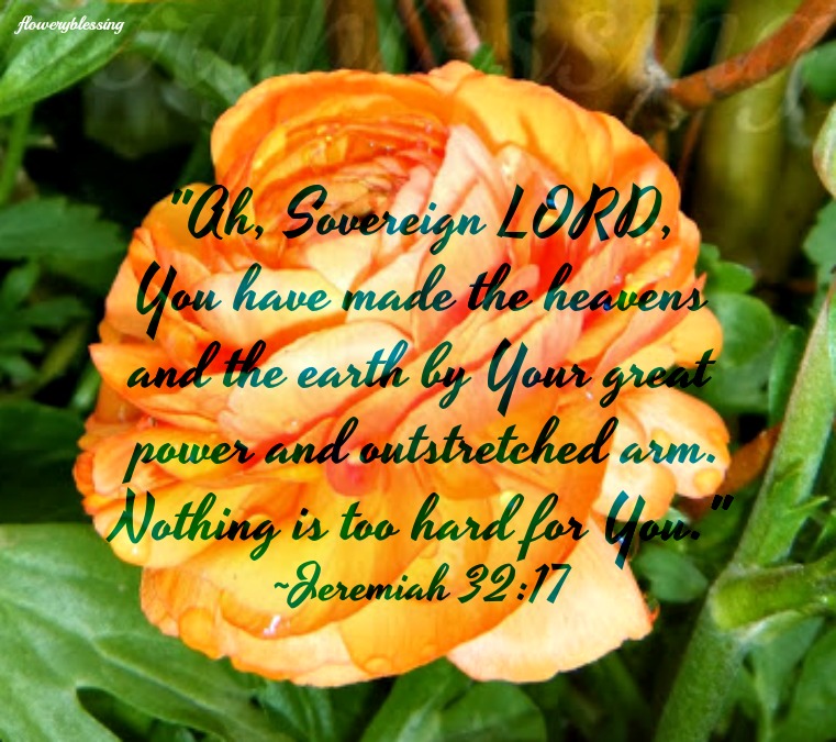 Flowery Blessing: "Ah, Sovereign LORD, You have made the heavens and ...