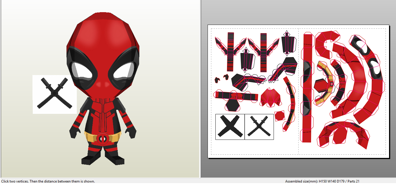 Paper Deadpool Template