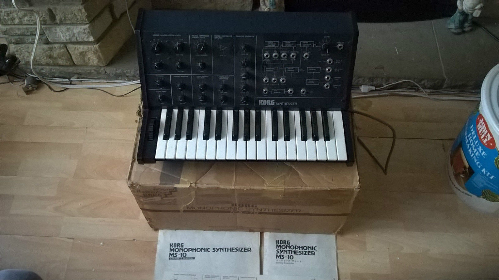 MATRIXSYNTH: KORG MS-10 with Original Box & Patch Sheet Overlays