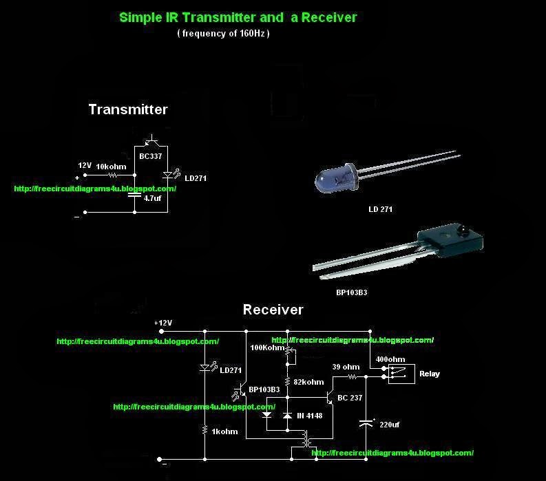 FREE CIRCUIT DIAGRAMS 4U: Simple IR transmitter and a receiver