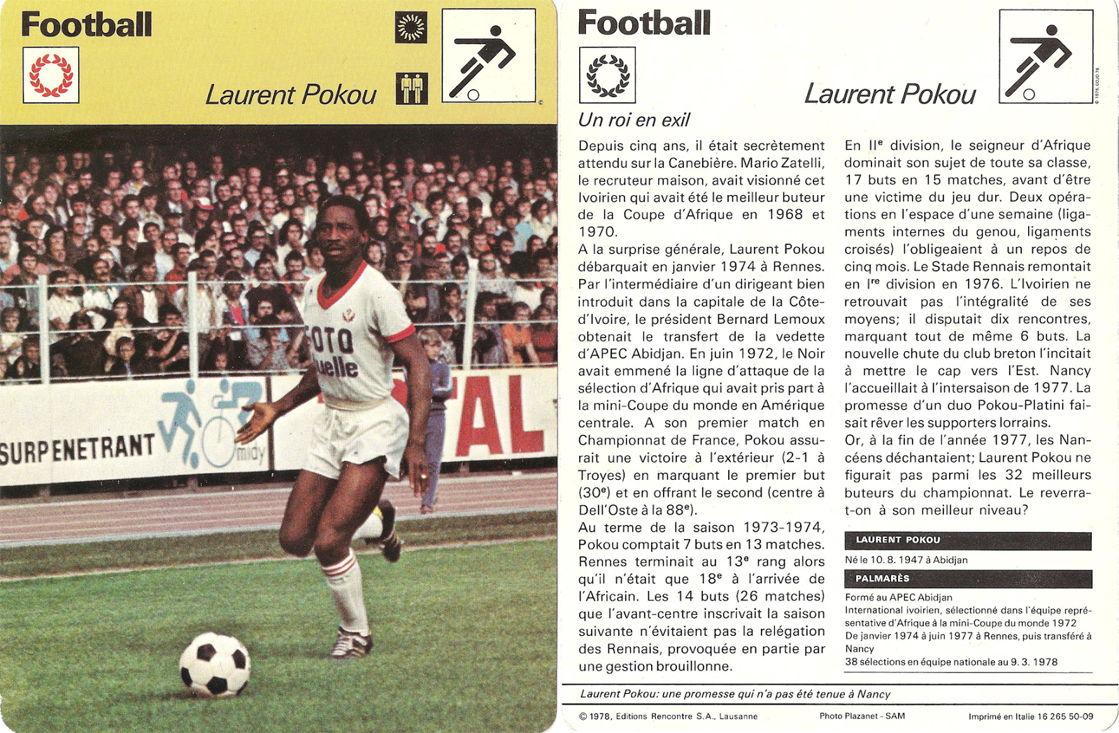 LA FICHE DETAILLEE. Laurent Pokou.