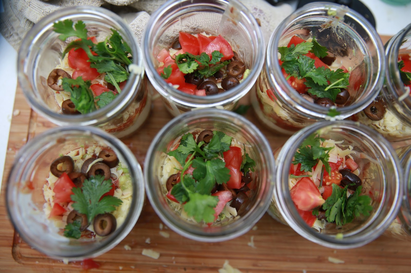 Hawks and honey: Individual 7 Layer Ball Jar Appetizers.