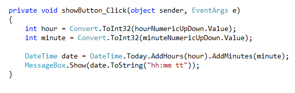 How To Use Numericupdown Controls As A Time Control In C 