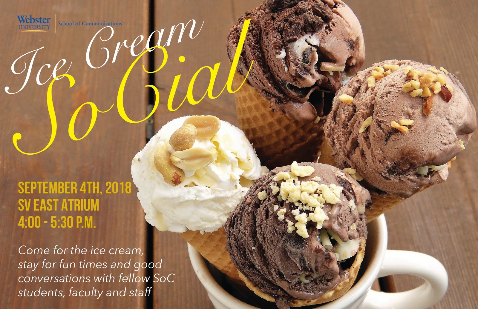 Webster University Photo Program Happenings: Ice Cream SOCial: Tuesday ...